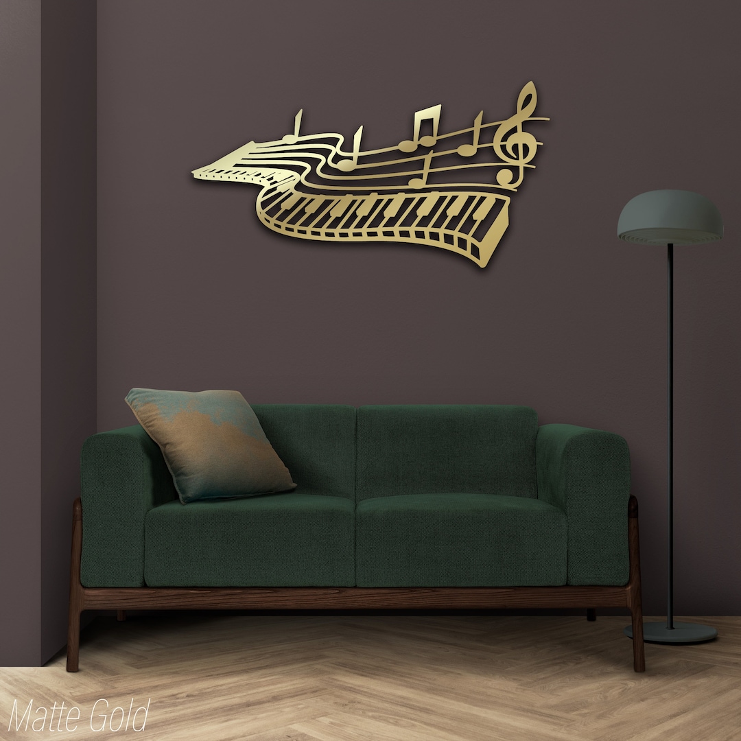 Music Notes and Piano Metal Wall Art, Music Notes Wall Art, Metal Wall ...