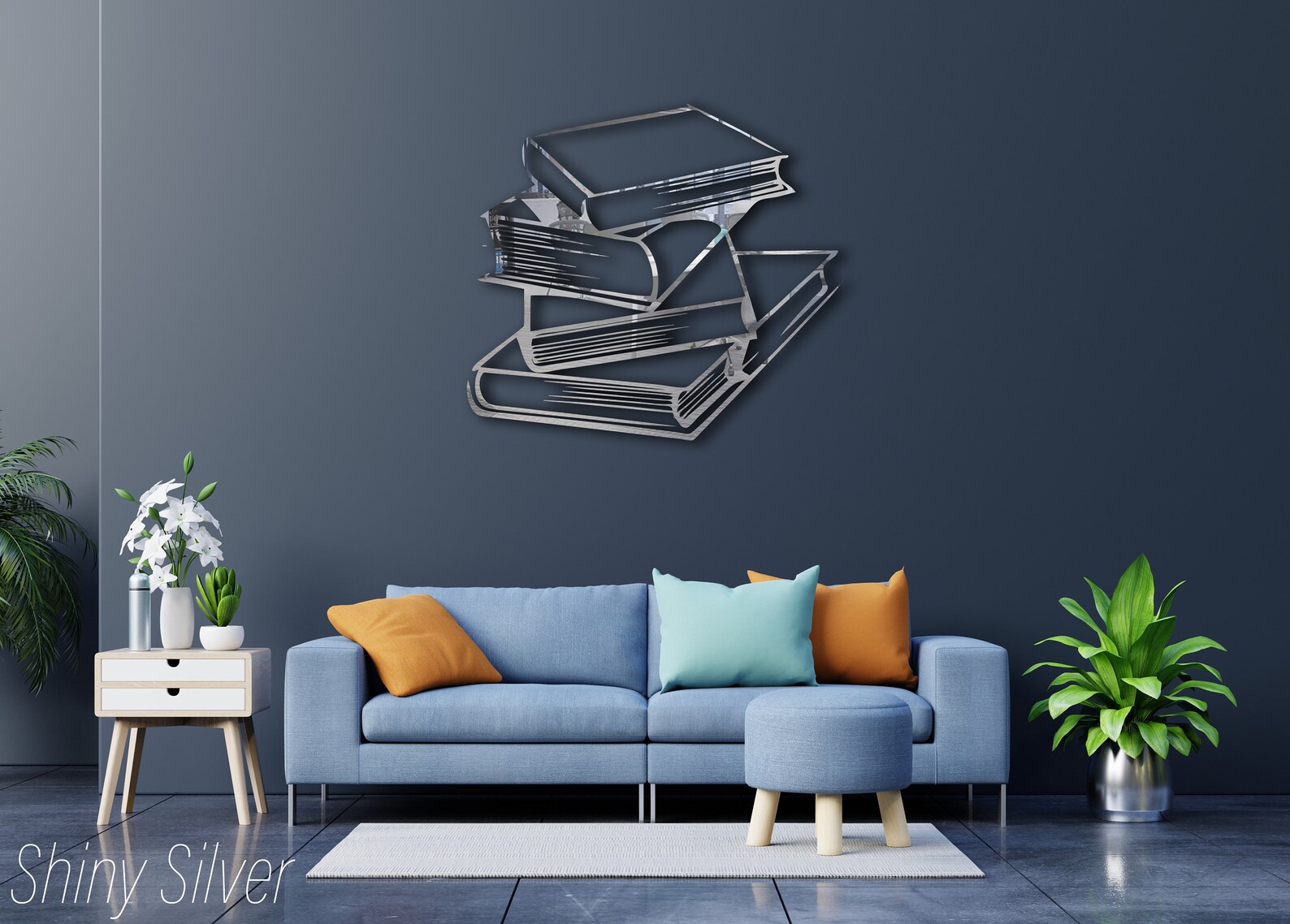 Metal Books Wall Art, Study Room Metal Wall Decor, Gift for Book Lovers ...