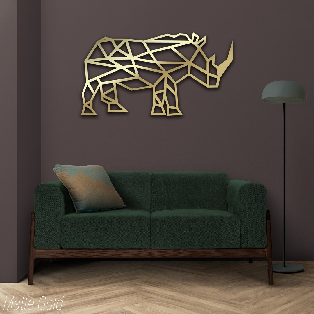 Geometric Metal Rhino Wall Art, Rhino Wall Art, Metal Decor,unique ...