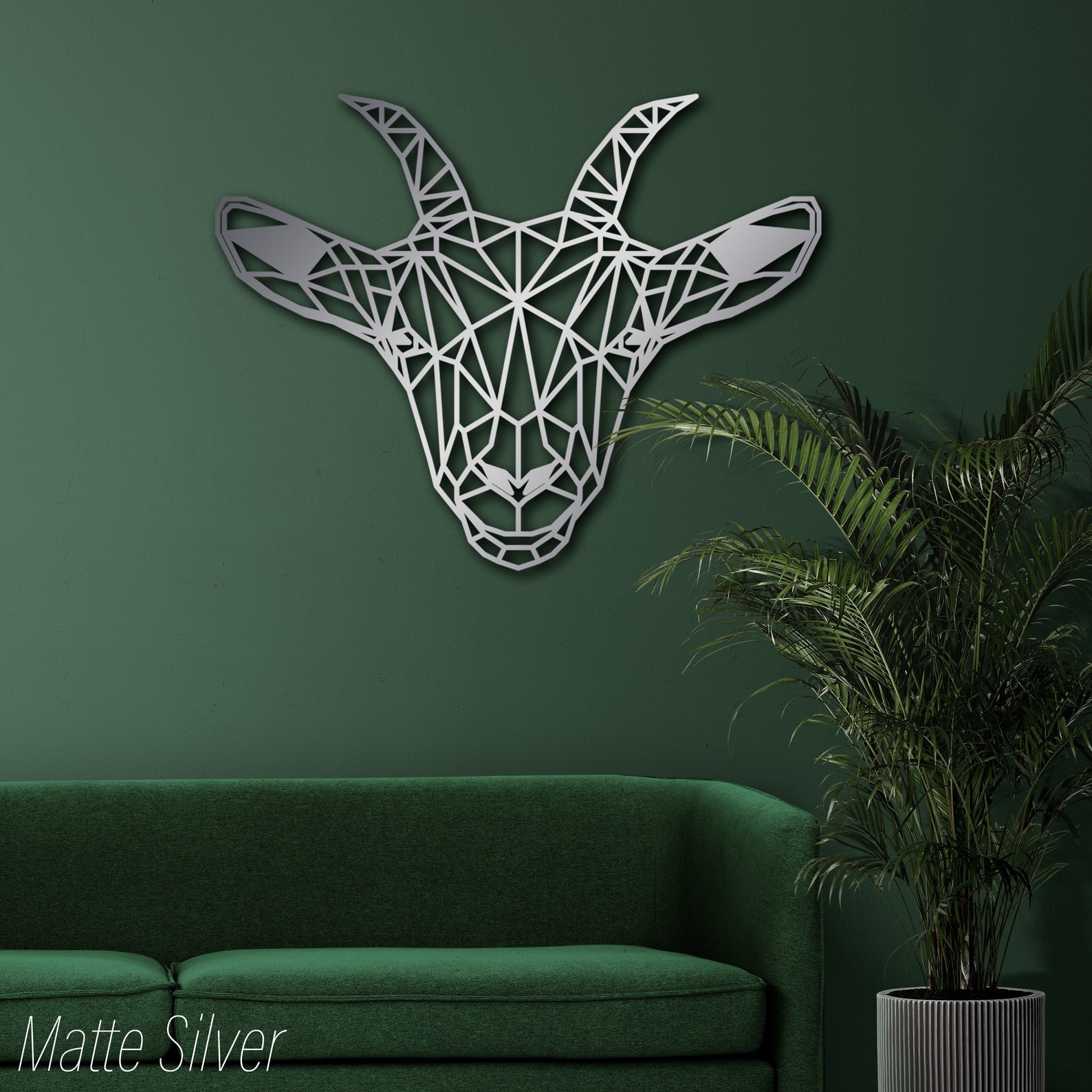 Metal Goat Head Wall Art Goat Wall Decor Geometric Wall Art - Etsy