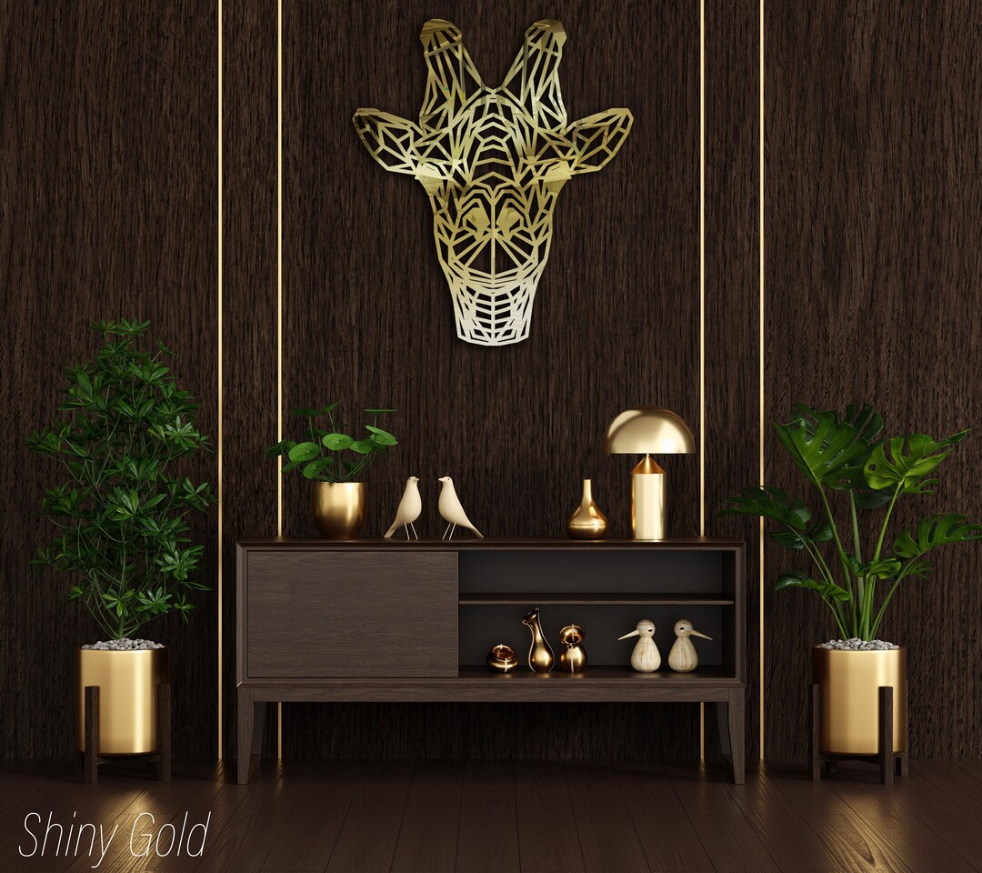 Geometric Giraffe Head Wall Decor, Giraffe Metal Wall Decor, Giraffe ...