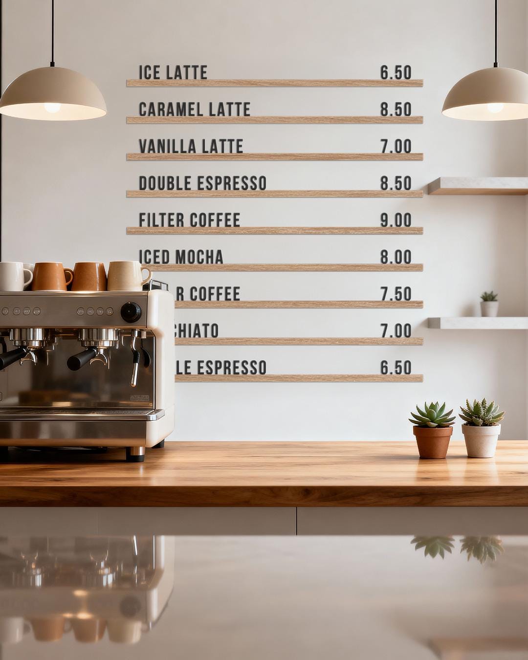 Rustic Wooden Wall Menu Board – Handmade Café & Restaurant Decor With ...
