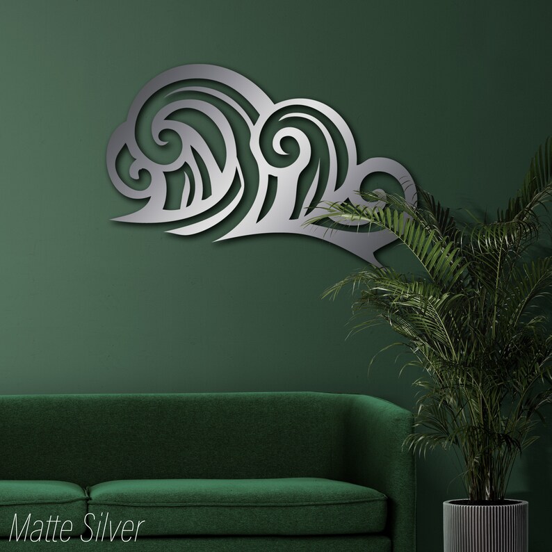 The Great Wave Metal Wall Art, Great Wave Metal Wall Decor, Ocean Theme ...