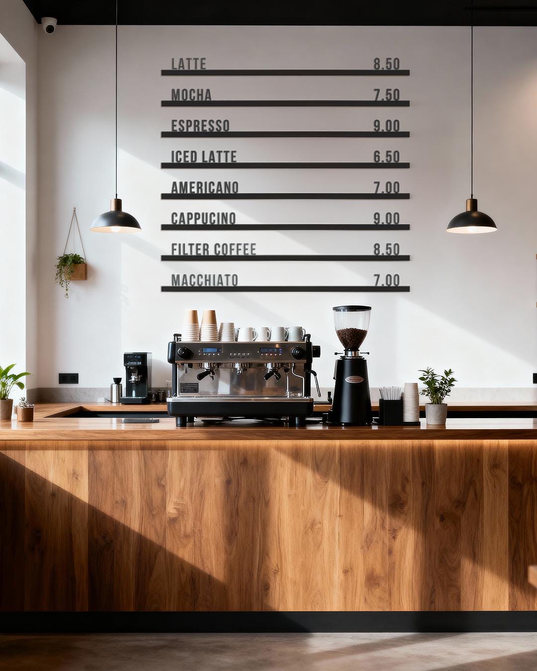 Rustic Café Menu Board – Handmade Wooden Wall Mounted Display With ...