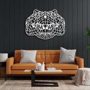 Geometric Metal Crocodile Head Wall Art, Crocodile Wall Art, Metal ...