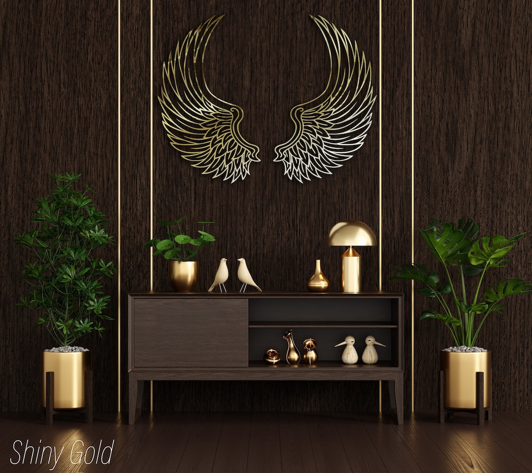 2 Piece Metal Angel Wings Wall Art, Metal Angel Wings Wall Decor ...