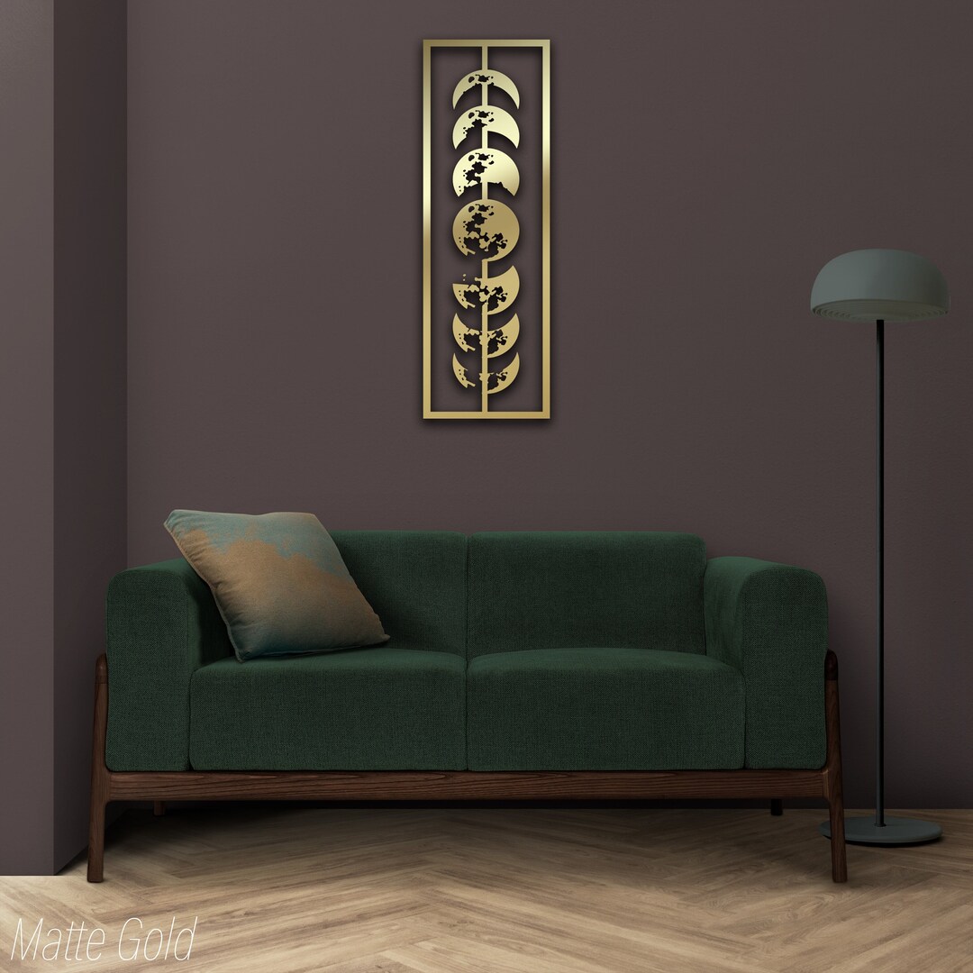 Phases of the Moon Metal Wall Decor, Moon Metal Wall Art, Home Decor ...