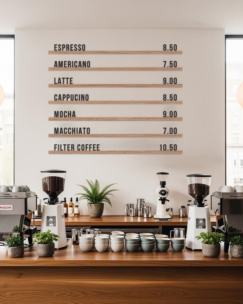 Handmade Rustic Wooden Menu Board – Wall Mounted Café & Restaurant ...