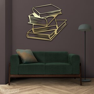 Metal Books Wall Art, Study Room Metal Wall Decor, Gift for Book Lovers ...