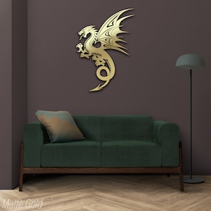 Dragon Metal Wall Art, Dragon Wall Hanging, Ancient Dragon Hand Drawing ...