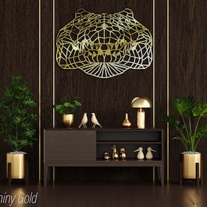 Geometric Metal Crocodile Head Wall Art, Crocodile Wall Art, Metal ...