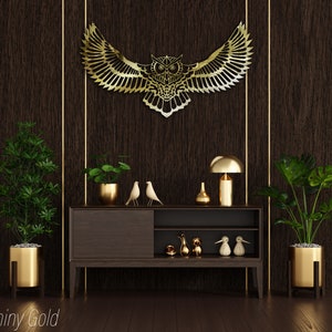 Large Owl Metal Wall Art, Metal Owl Wall Art, Metal Wall Decor, Metal ...