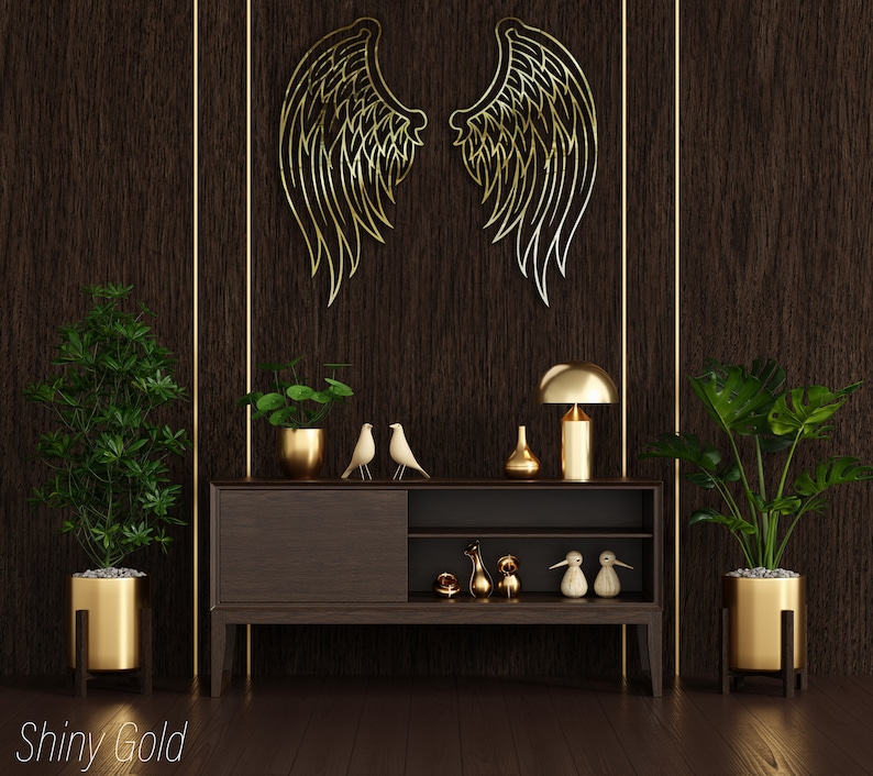 2 Piece Metal Angel Wings Wall Art, Metal Angel Wings Wall Decor, Angel ...