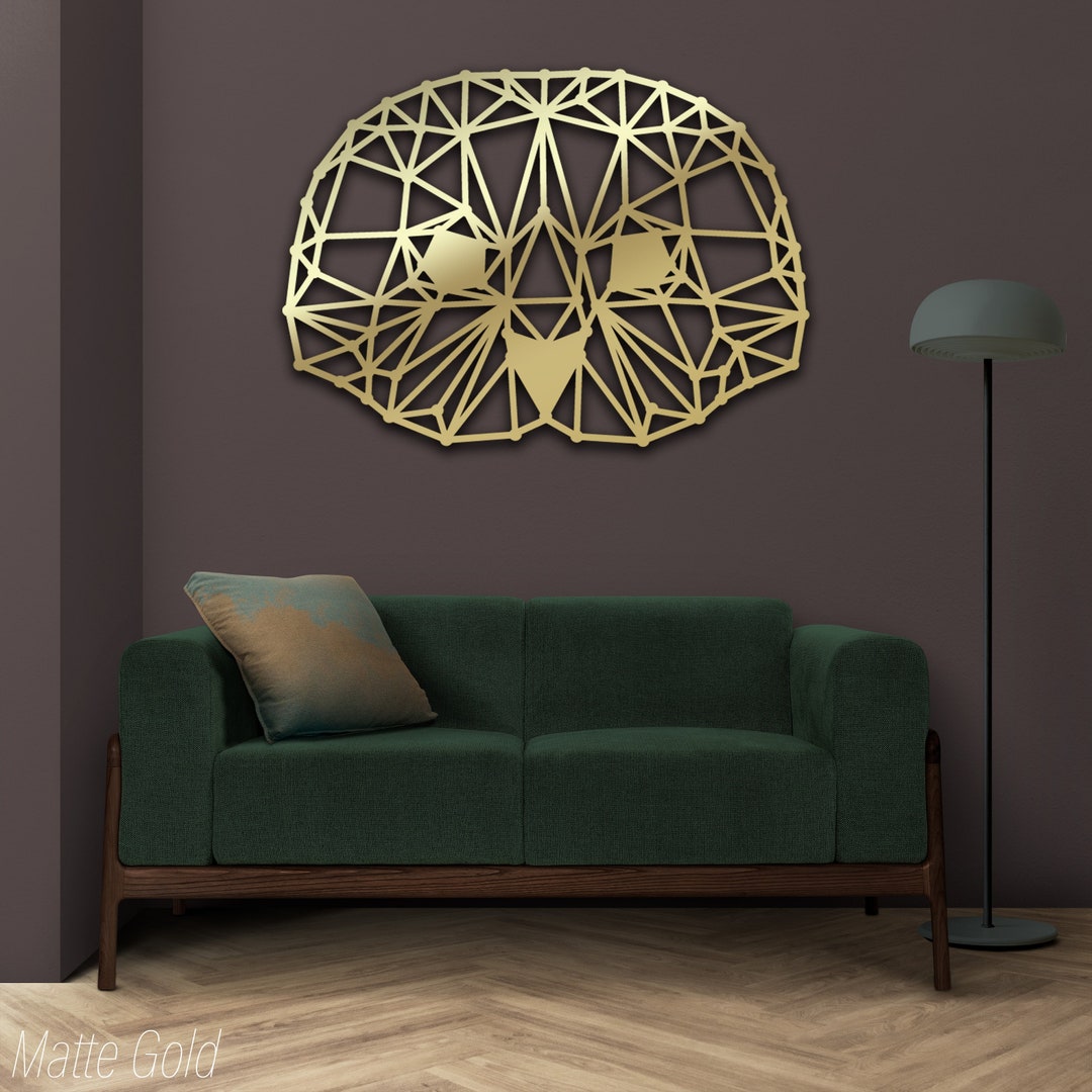 Geometric Metal Monk Seal Head Wall Art, Monk Seal Wall Decor, Metal ...