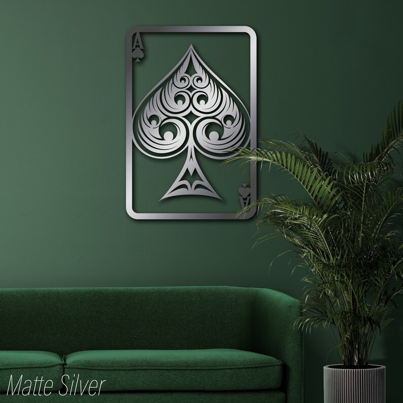 Ace of Spades Card Wall Art, Metal Wall Sign, Metal Wall Hanging, Ace ...