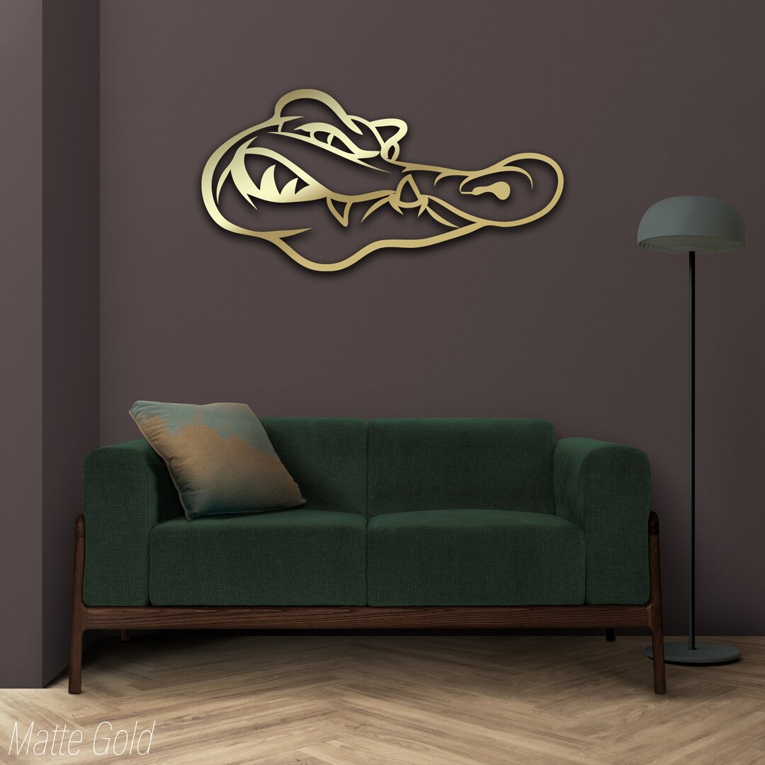 Metal Crocodile Head Wall Art, Home Living Room Wall Art, Metal Wall ...