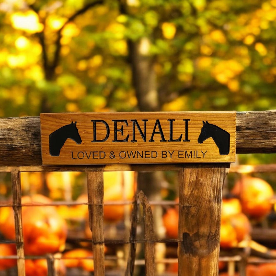 Horse Stall Sign, Horse Stall Name Plate,horse Name Sign, Wood Carved ...