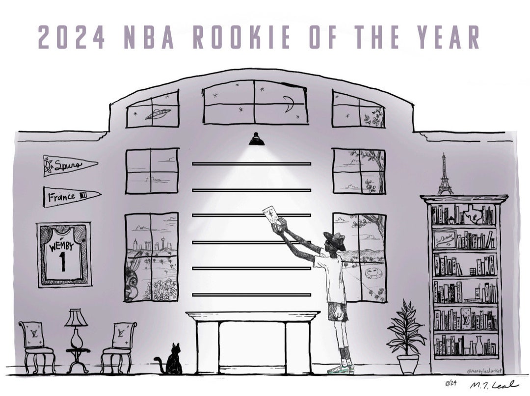 Wemby Inspired 2024 NBA Rookie of the Year 12x16" Poster With 29 ...
