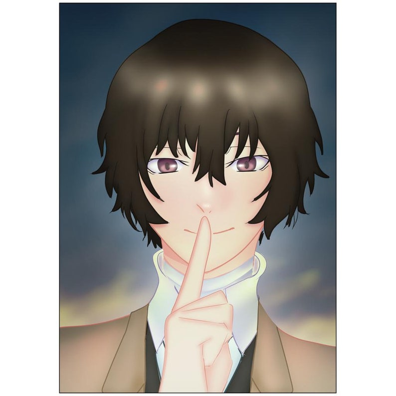 Osamu Dazai Sunset Print | Bungo Stray Dogs Wall Art, Anime Decor, Fine ...