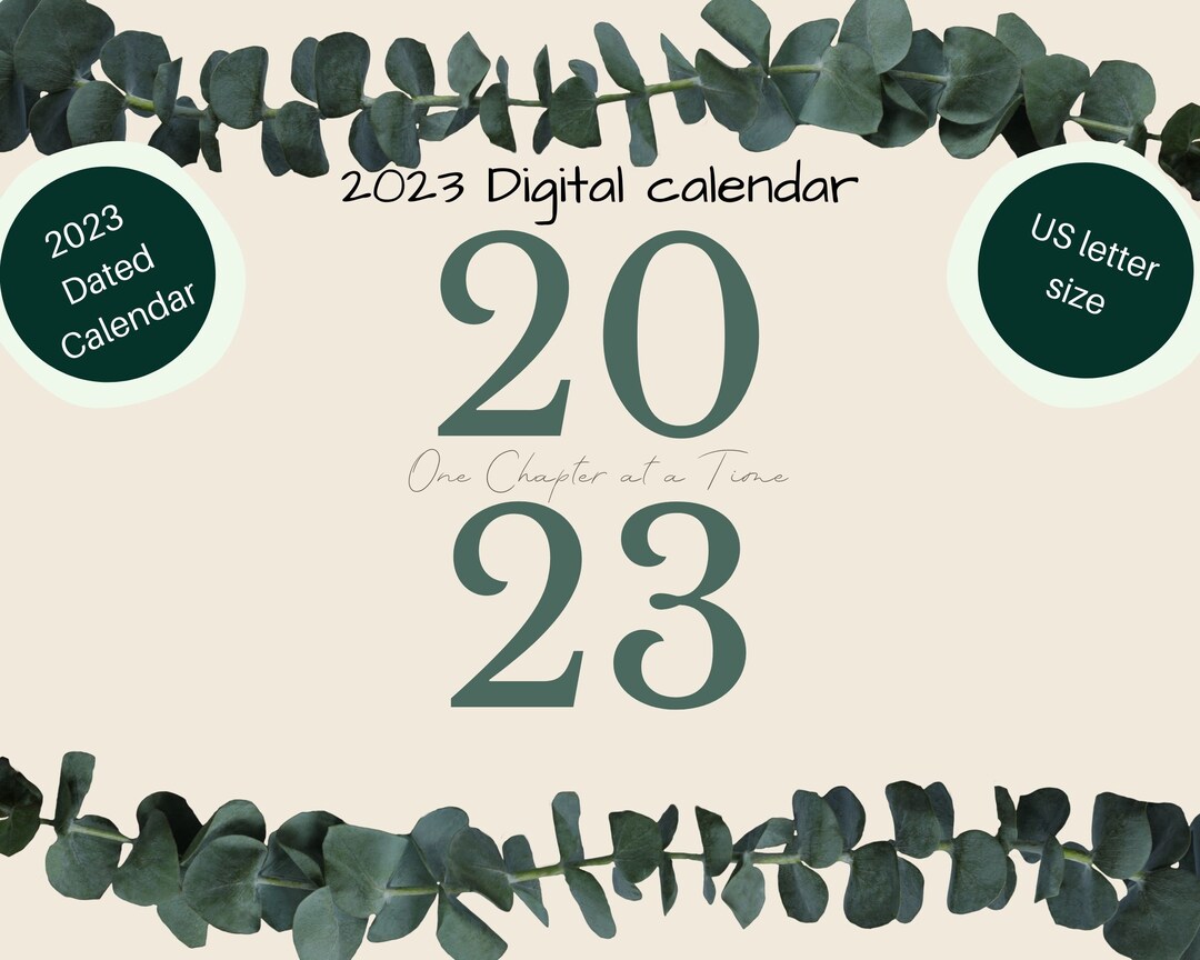 2023 Digital Calendar Personalized Minimal Digital Download Plant Plant ...