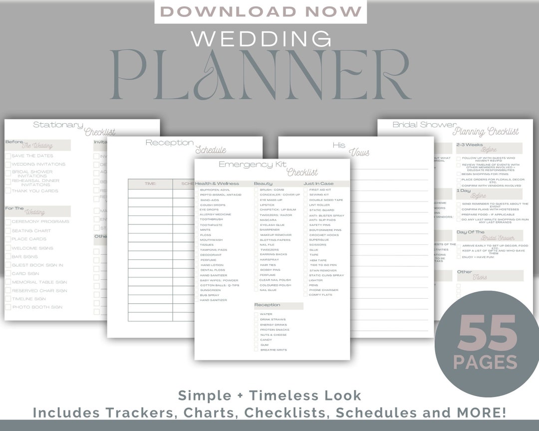 Wedding Planner Digital Download Bundle for Bride and Groom A Great ...