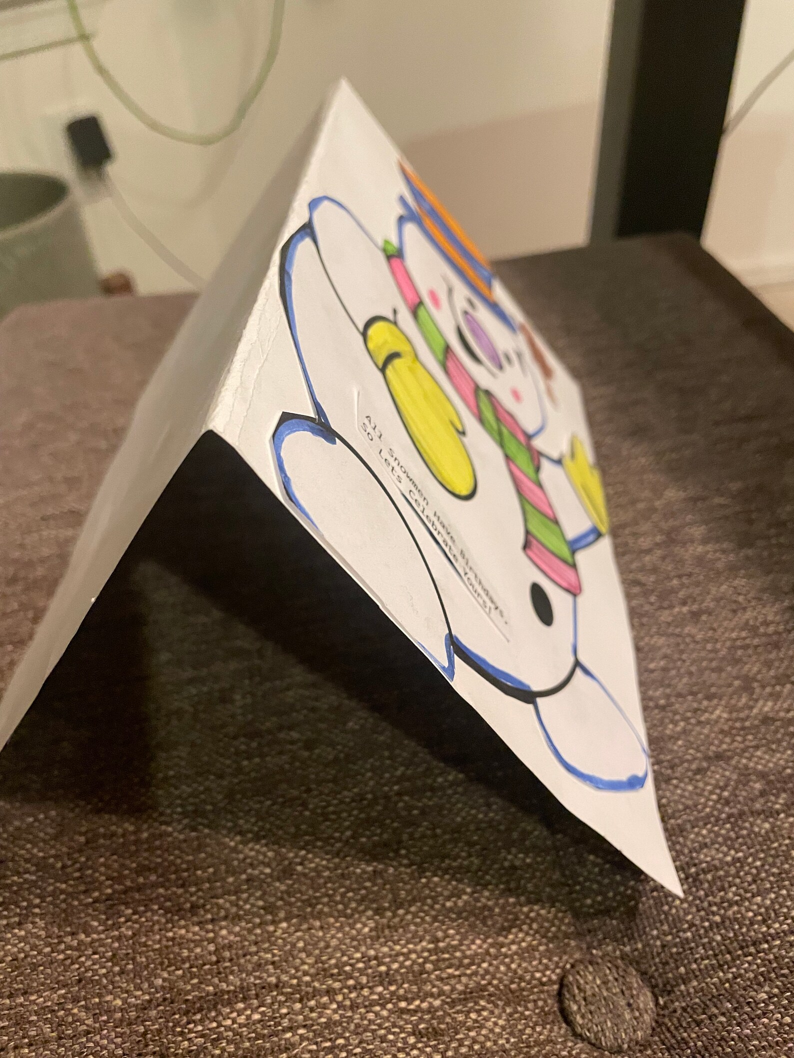 Kid's Snowman Birthday Greeting Card - Etsy