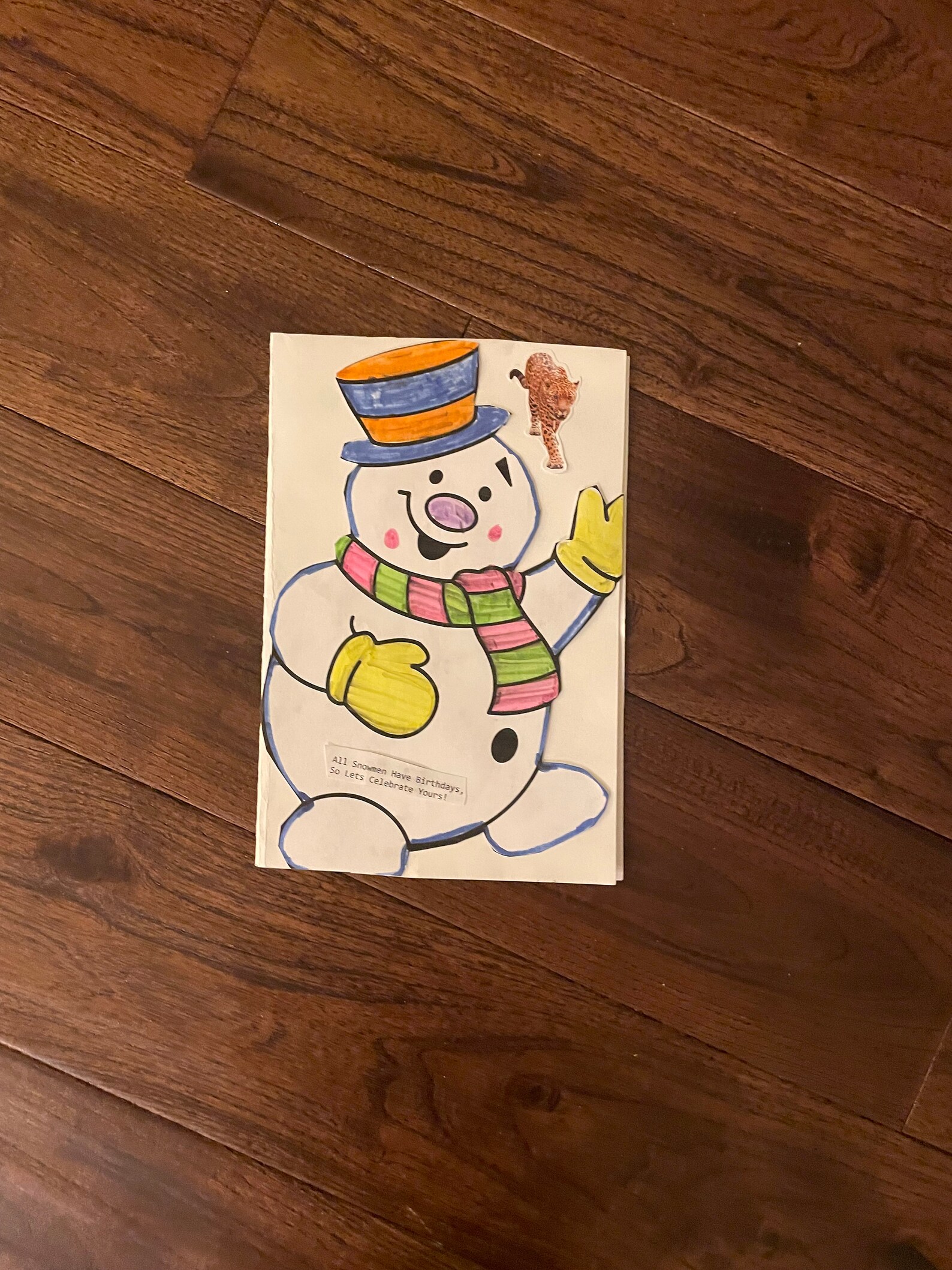 Kid's Snowman Birthday Greeting Card - Etsy