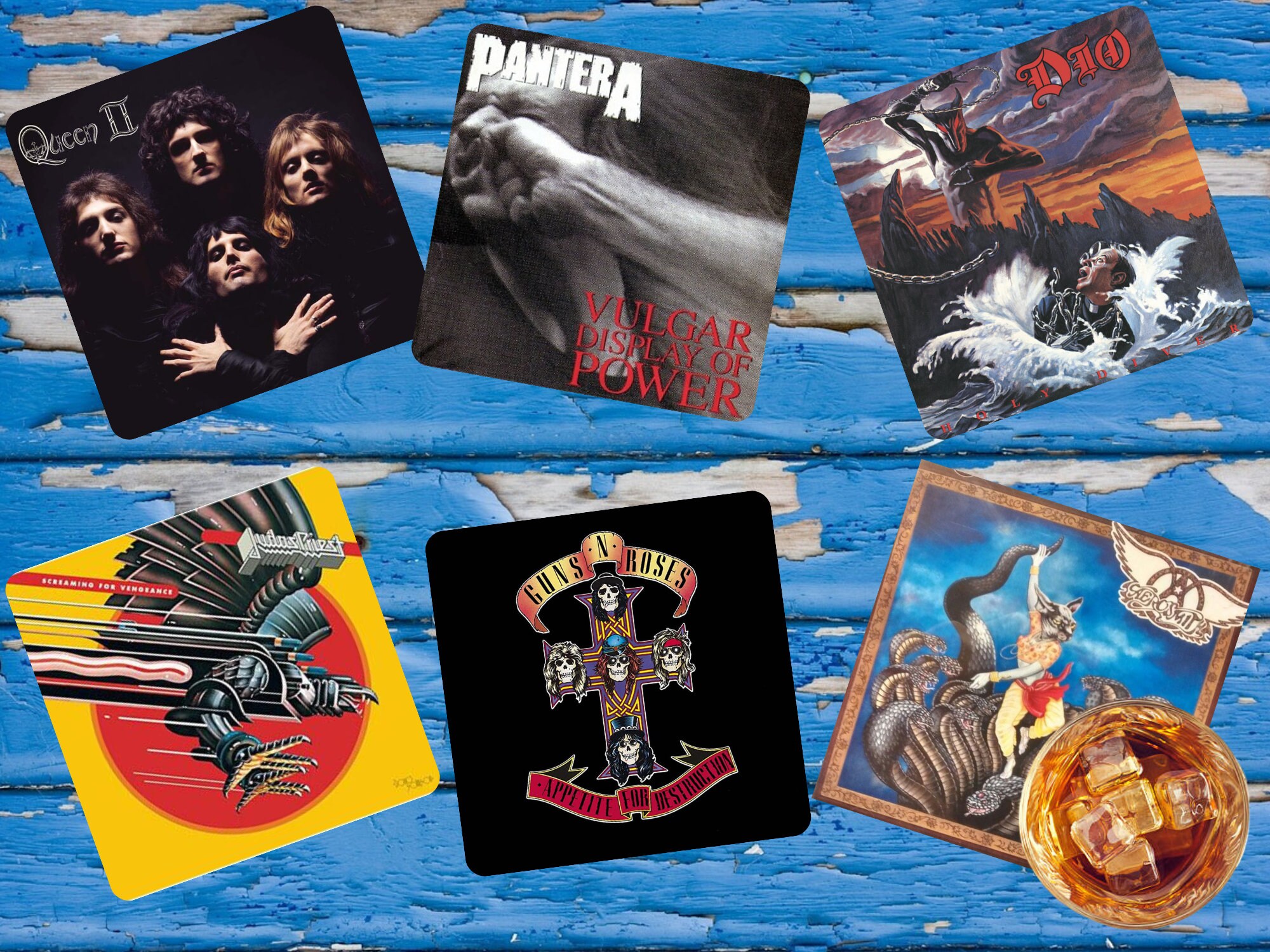 Iconic Custom Coaster Sets for Rock Music Fans/set of 6 Rubber - Etsy