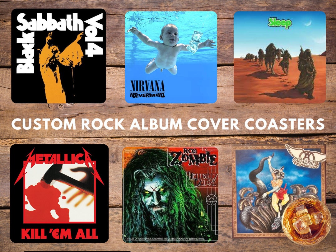 Iconic Custom Coaster Sets for Rock Music Fans/set of 6 Rubber Coasters ...