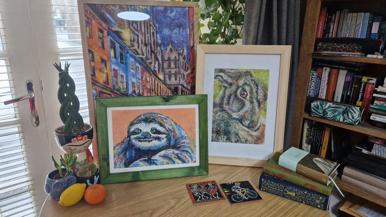 Original Hare Portrait Oil Pastel Painting (framed Ready to Hang) - Etsy