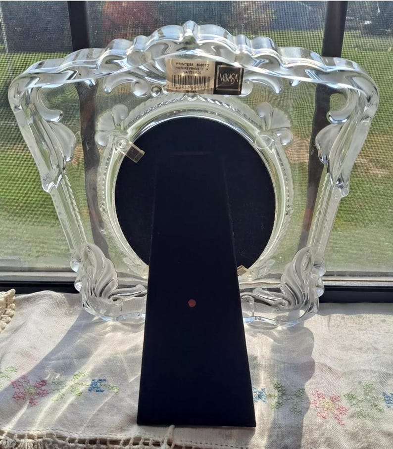 Mikasa Princess Lead Crystal Picture Frame Clear W/frosted Accents 5 X ...