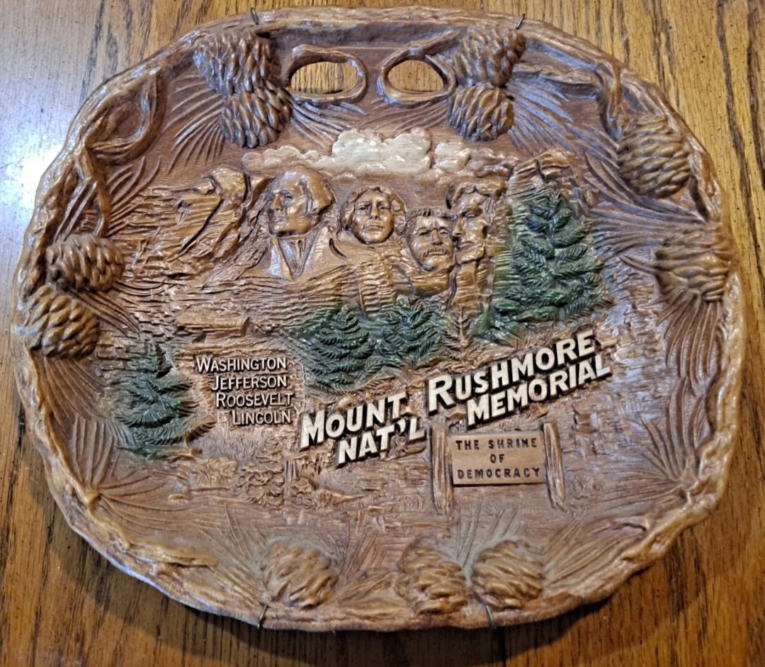 Vintage Mount Rushmore Memorial Presidents Plate Platter Faux - Etsy
