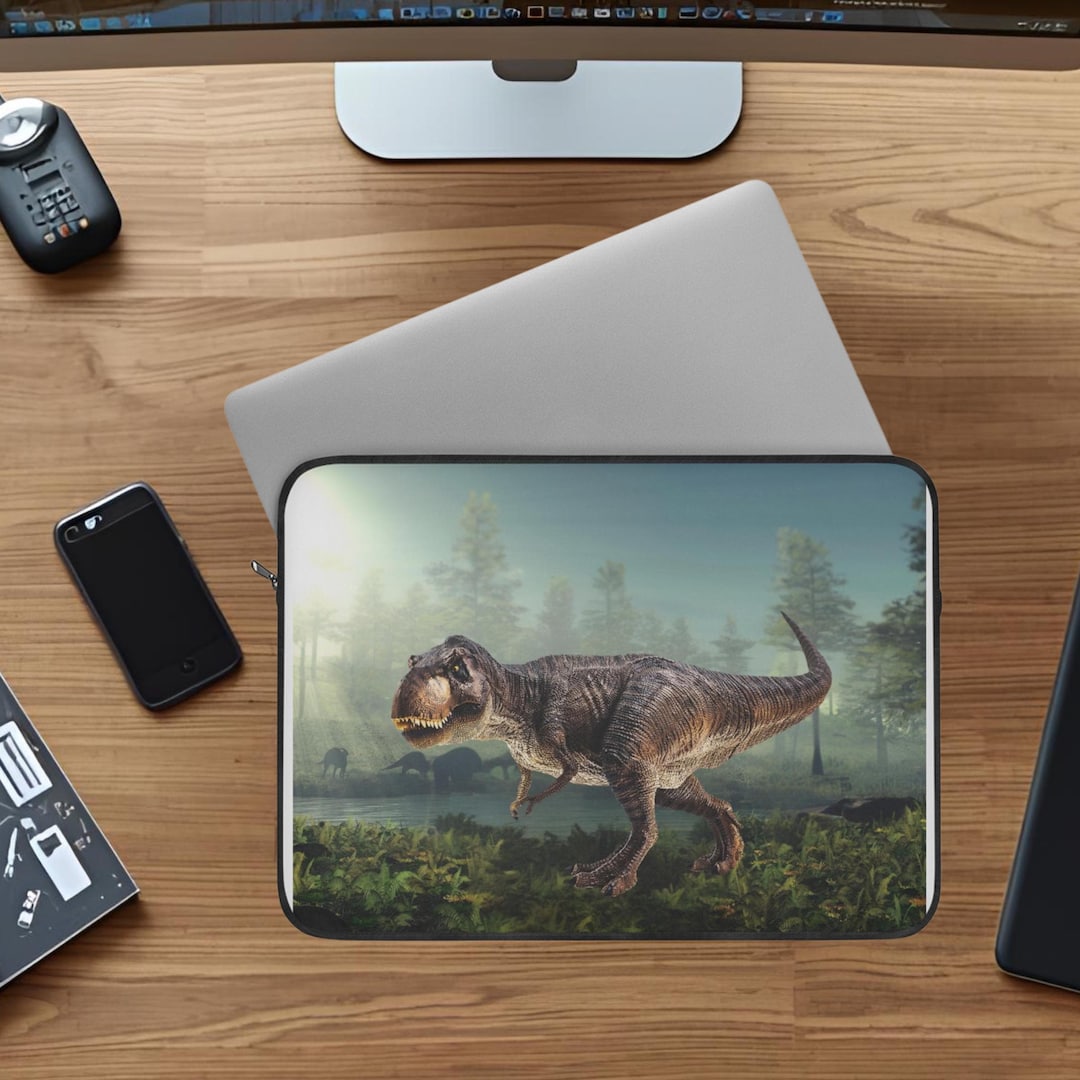 Tyrannosaurus Rex Dinosaur Laptop Sleeve, Zipper Laptop Sleeve, Kids ...