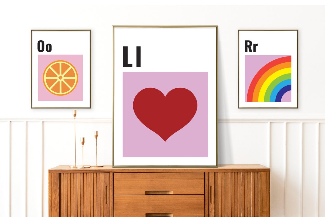 Colorful Modern Alphabet Printable Poster Set - Etsy