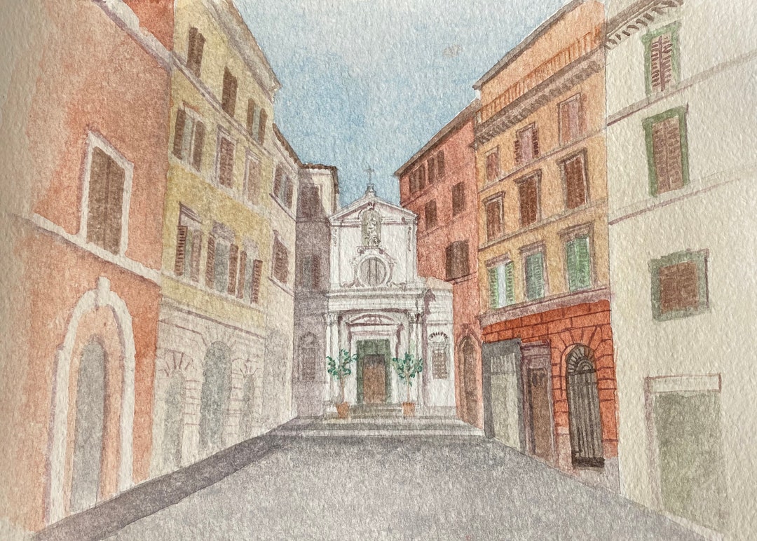 Rome Italy Watercolor Art Painting Print, City Print, Travel Print, Art ...