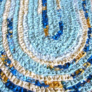 Handmade - Crochet - Cotton Rag Rug /multi Colors W/blues, Pastel ...