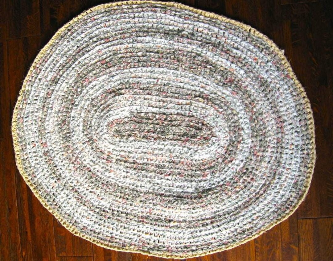 Handmade Crochet Cotton Rag Rug /multi Color Pastels/ Greens/pinks /W ...