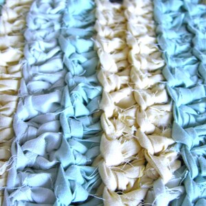 Handmade - Crochet - Cotton Rag Rug /multi Colors W/blues, Pastel ...
