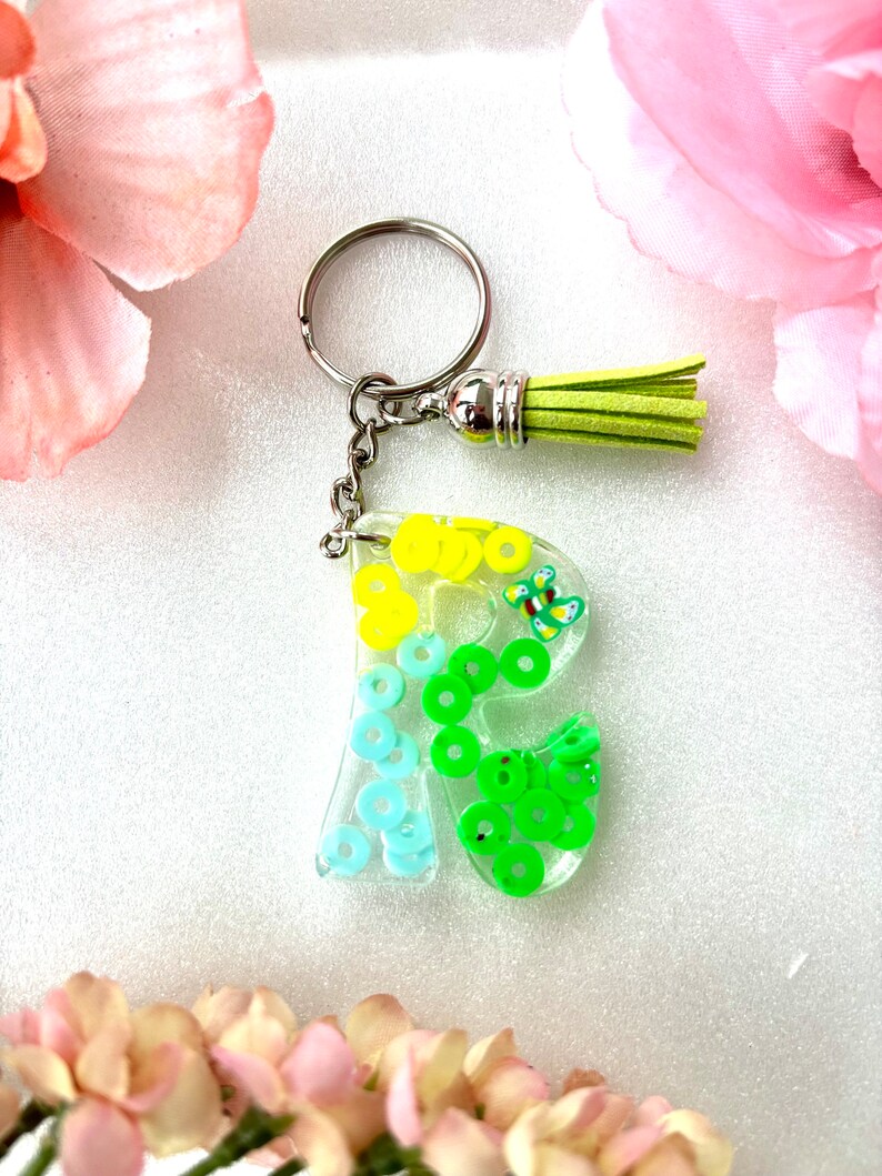 Resin Letter R Keychain - Etsy