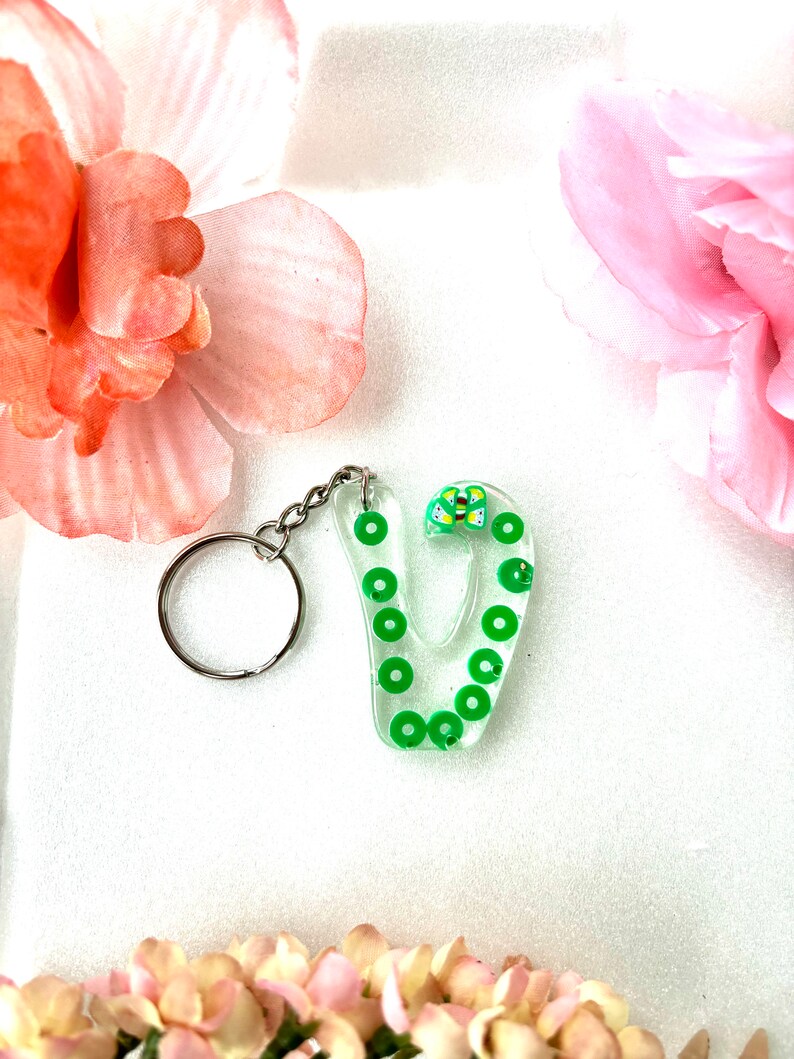 Resin Letter V Keychain - Etsy