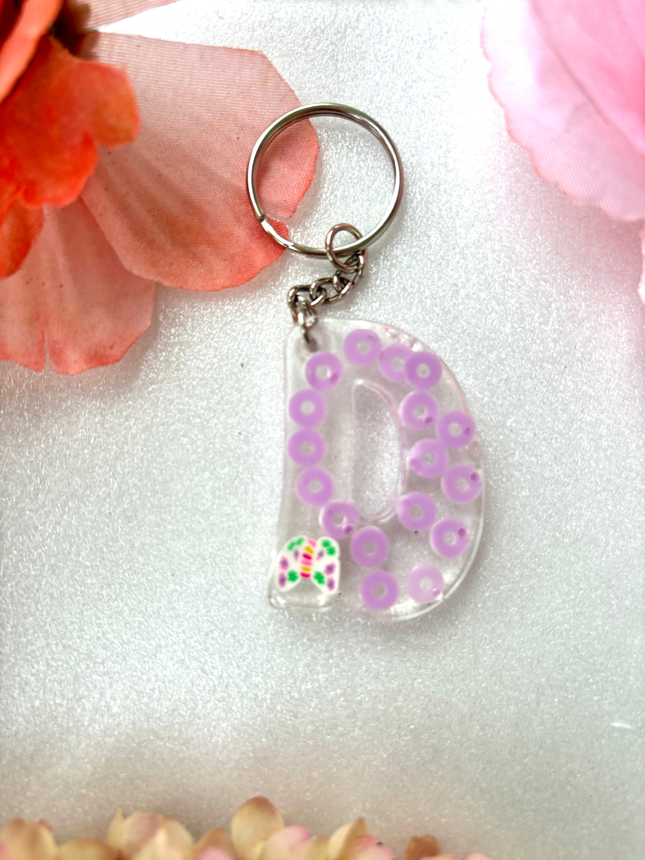 Resin Letter D Keychain - Etsy