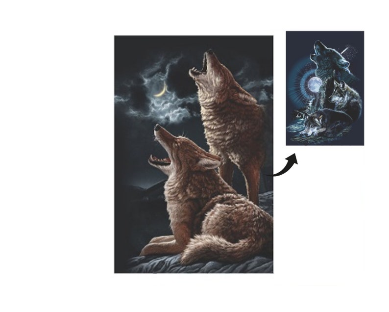Wolves 3D Printed Moving Poster, Lenticular Holographic Wall Art Decor ...