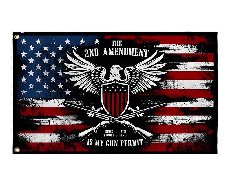 The 2nd Amendment is My Gun Permit USA 3'x5' Premium Quality Heavy Duty ...