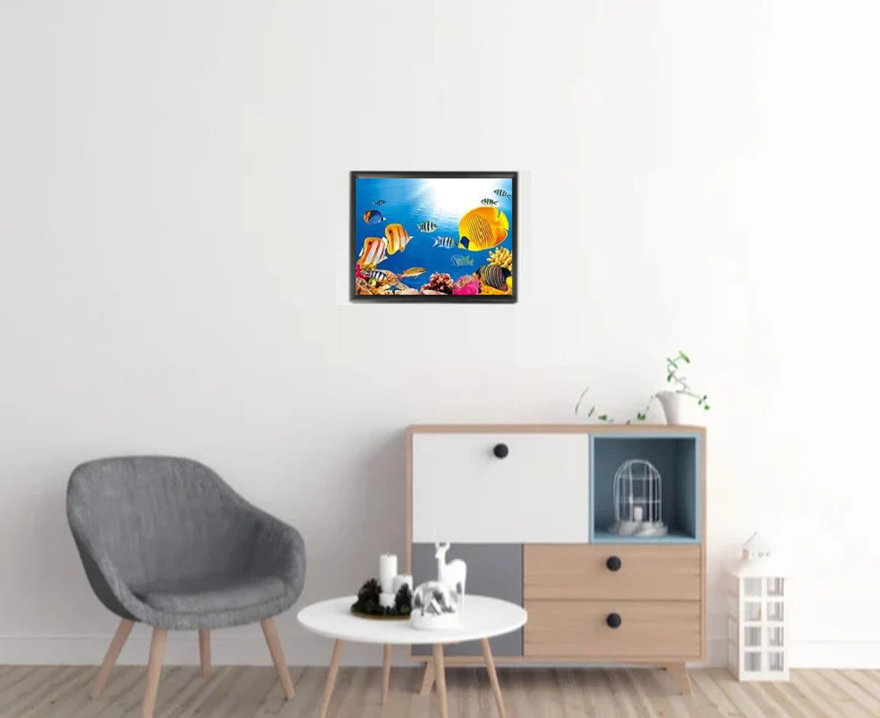 Tropical Fish/coral 3D Printed Moving Poster, Lenticular Holographic ...