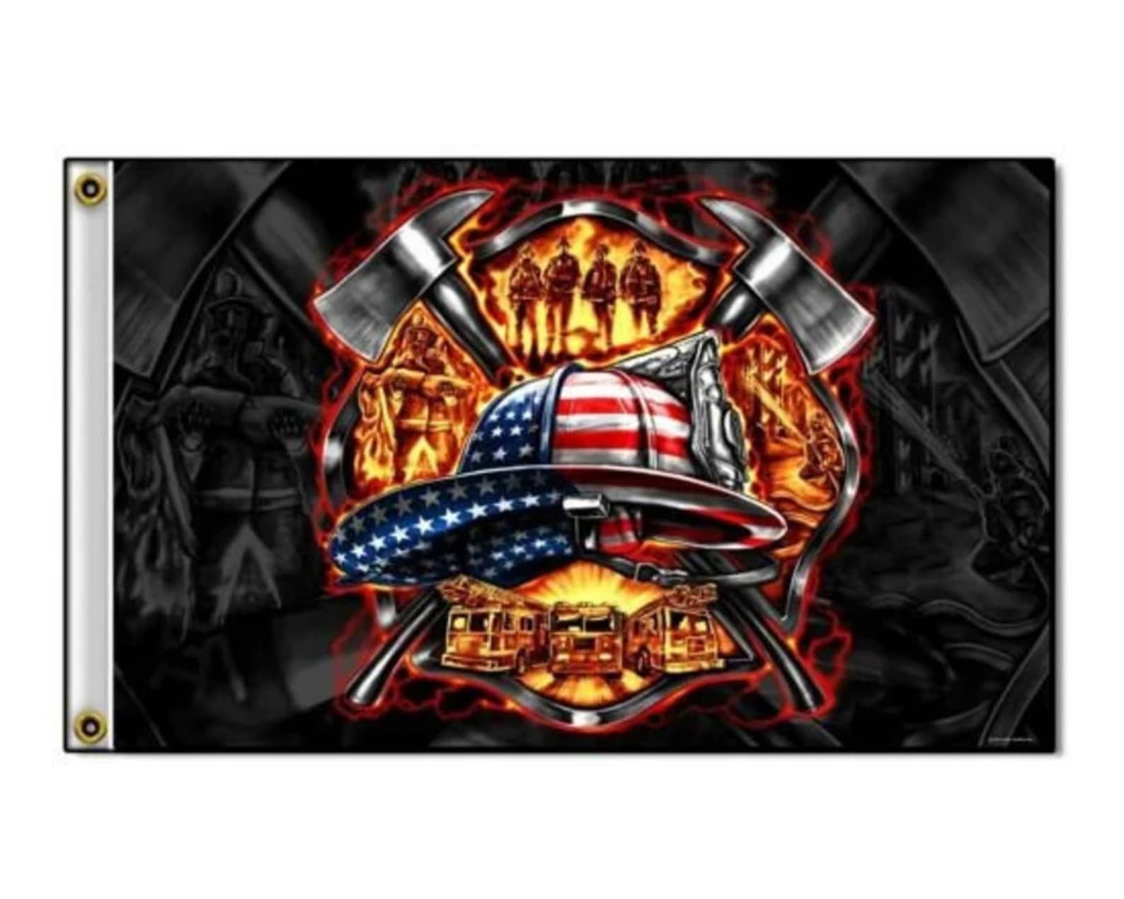 USA - American Patriotic Firefighter 3'x5' Indoor Outdoor Yard Flag - Etsy