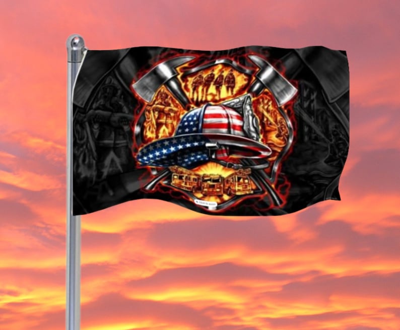 USA - American Patriotic Firefighter 3'x5' Indoor Outdoor Yard Flag - Etsy