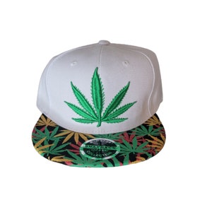 6 Color Marijuana Weed Leaf, Cannabis Hemp Snapback Hat - Etsy