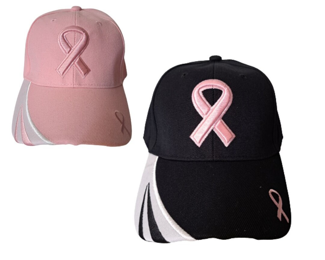Pink Ribbon Breast Cancer Awareness Black & Pink Baseball Cap/hat - Etsy
