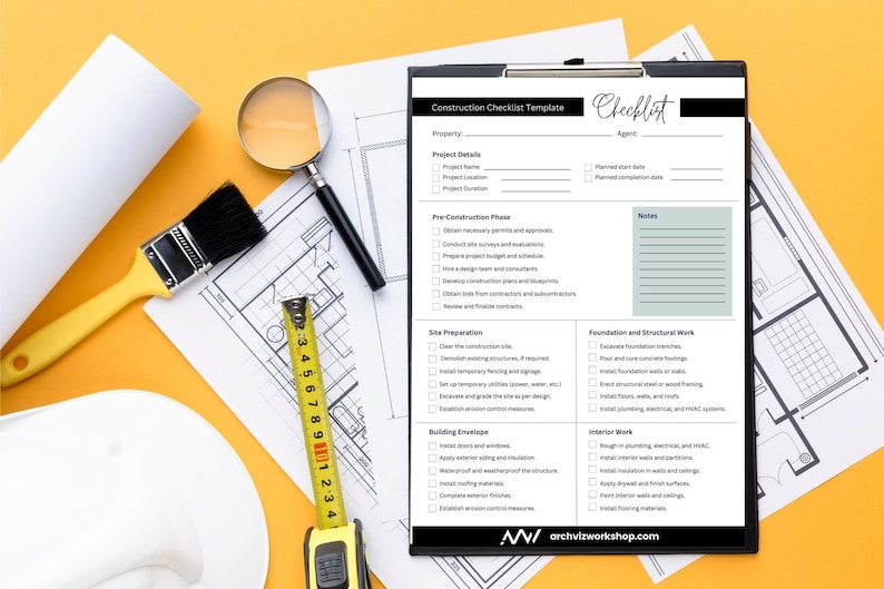 Construction Checklist Template DIY House Do Your Self Your House ...