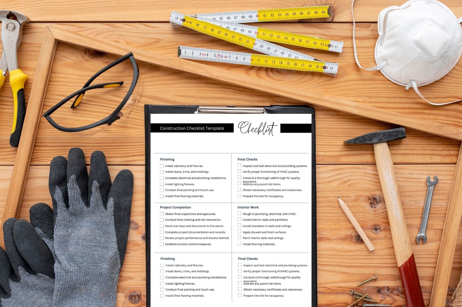 Construction Checklist Template DIY House Do Your Self Your House ...